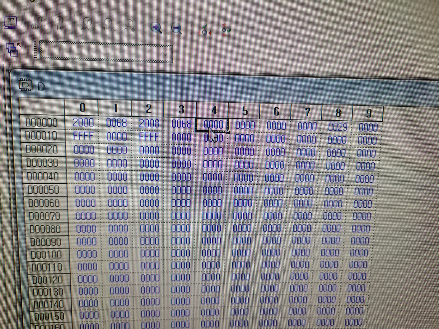 Solution Square : xg5000 에서 INCP D0 부분에서 데이터 값이 변하지 않습니다