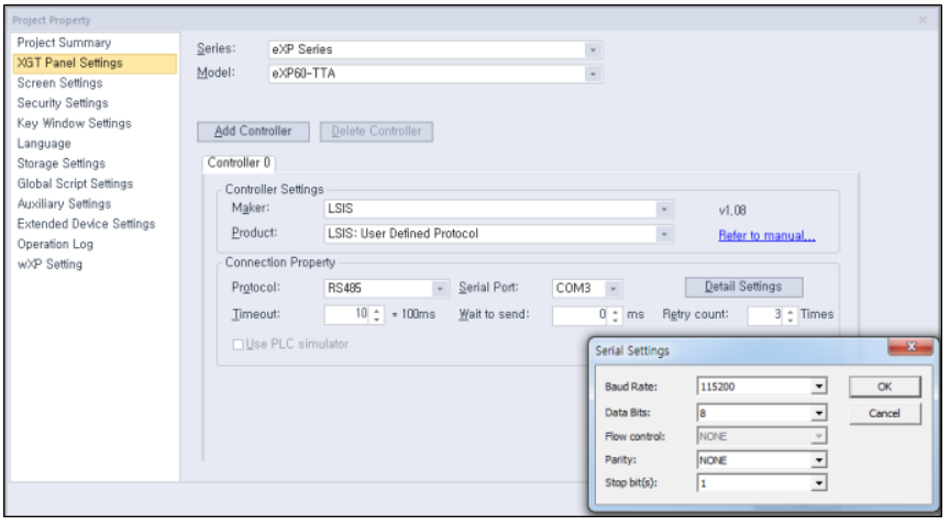 Solution Square : XGT protocol communication using HMI script