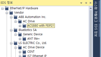 Solution Square : XGL-EFMTB와 ABB 인버터 ACS880 EtherNet/IP 통신 설정방법