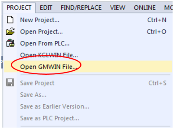 Solution Square : Convert GMWIN project to XG5000