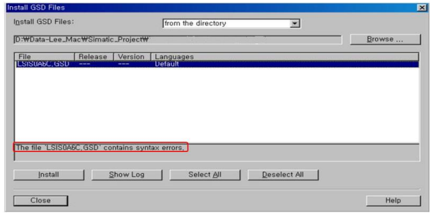 Solution Square : iS7 인버터 Profibus-DP GSD 파일 Syntax 에러 관련
