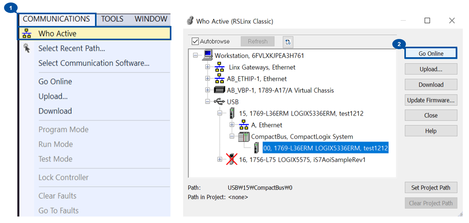 Solution Square : AB PLC와 IS7 ETHERNET/IP 주기통신 설정 방법