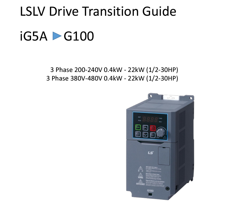 Solution Square : IG5A to G100 Transition Guide
