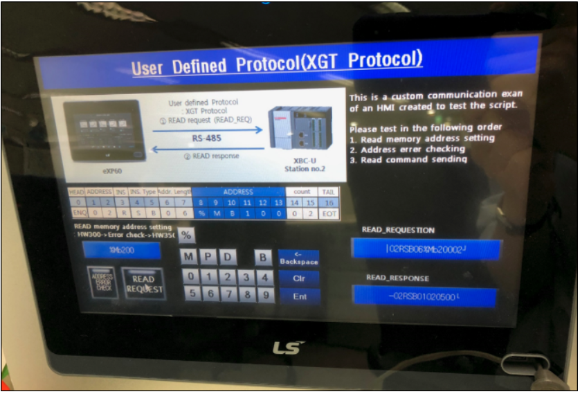 Solution Square : XGT protocol communication using HMI script
