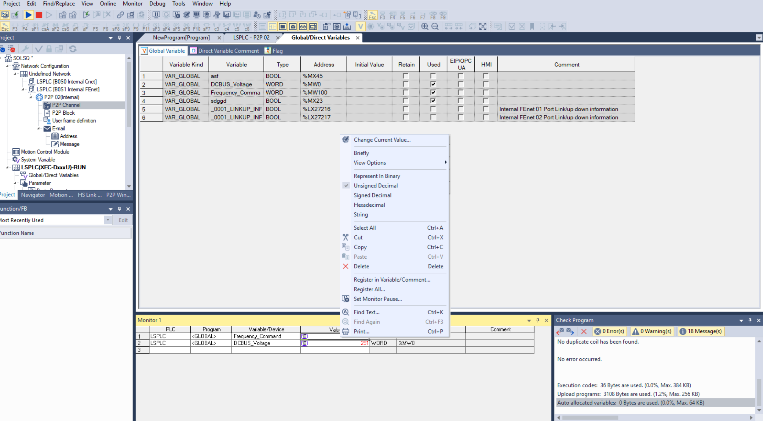 Solution Square : P2P communication in XG5000-Modbus