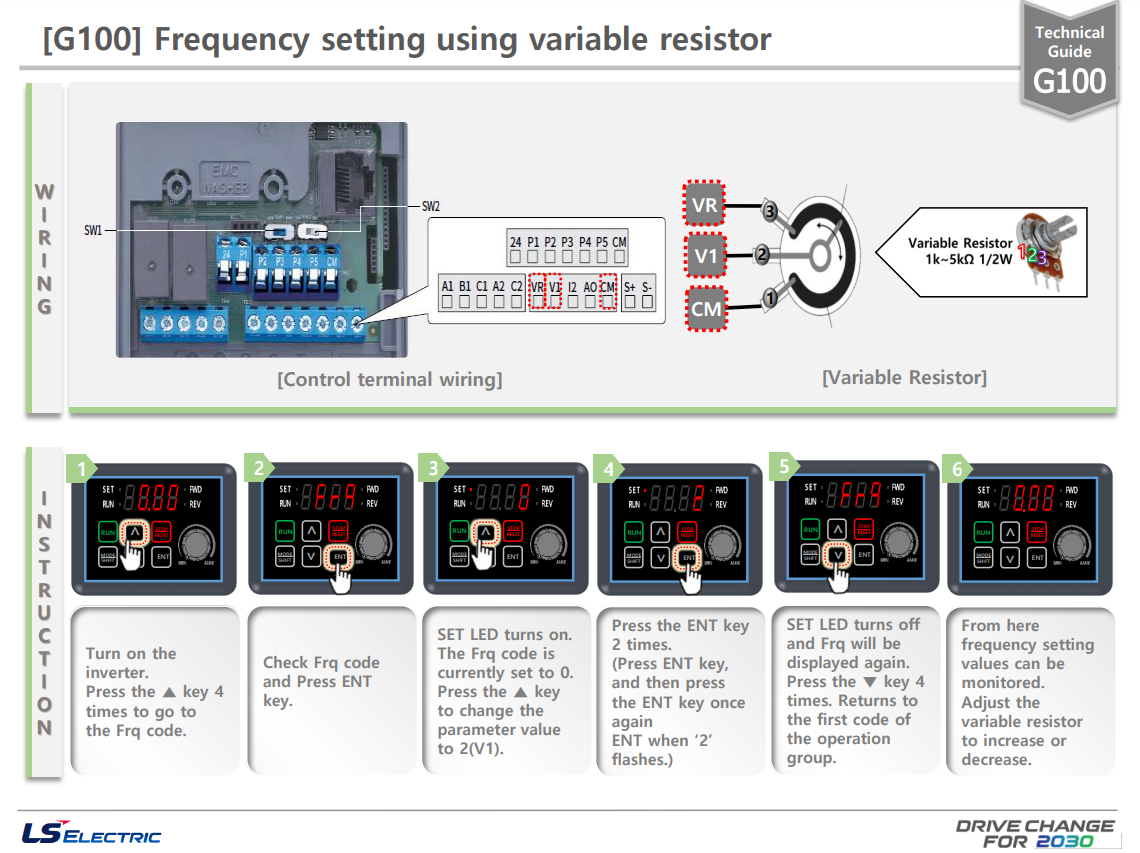Solution Square : G100 Frequency setting using variable resistor