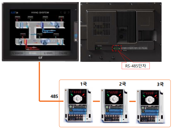 Solution Square : HMI와 IG5A간 1대N Modbus 통신 설정 방법