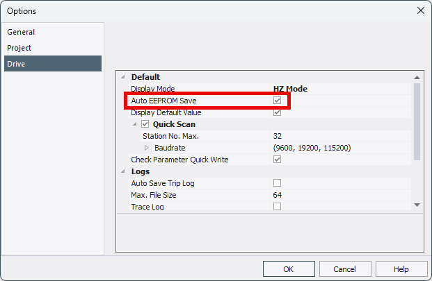 Solution Square : Parameters Not Saving when Using DriveView 9 Software