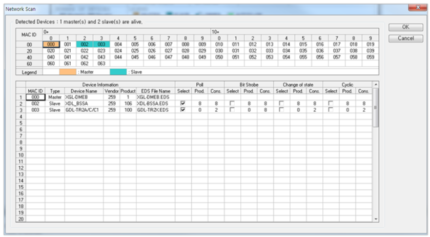 Solution Square : DeviceNet(XGL-DMEB) 설정 방법